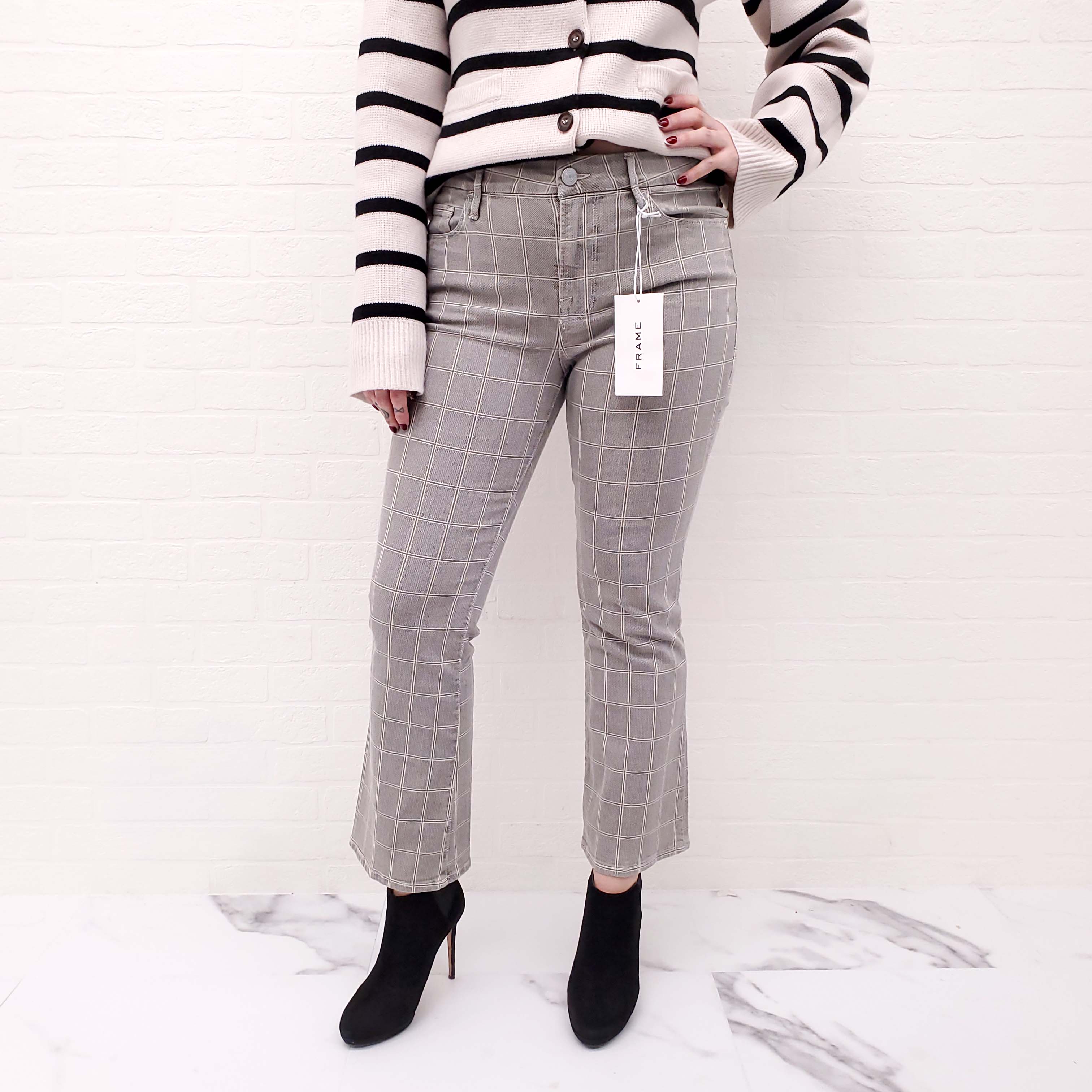 FRAME 'LE CROP MINI BOOT' PLAID TROUSERS - SIZE 29 – Rewind Couture