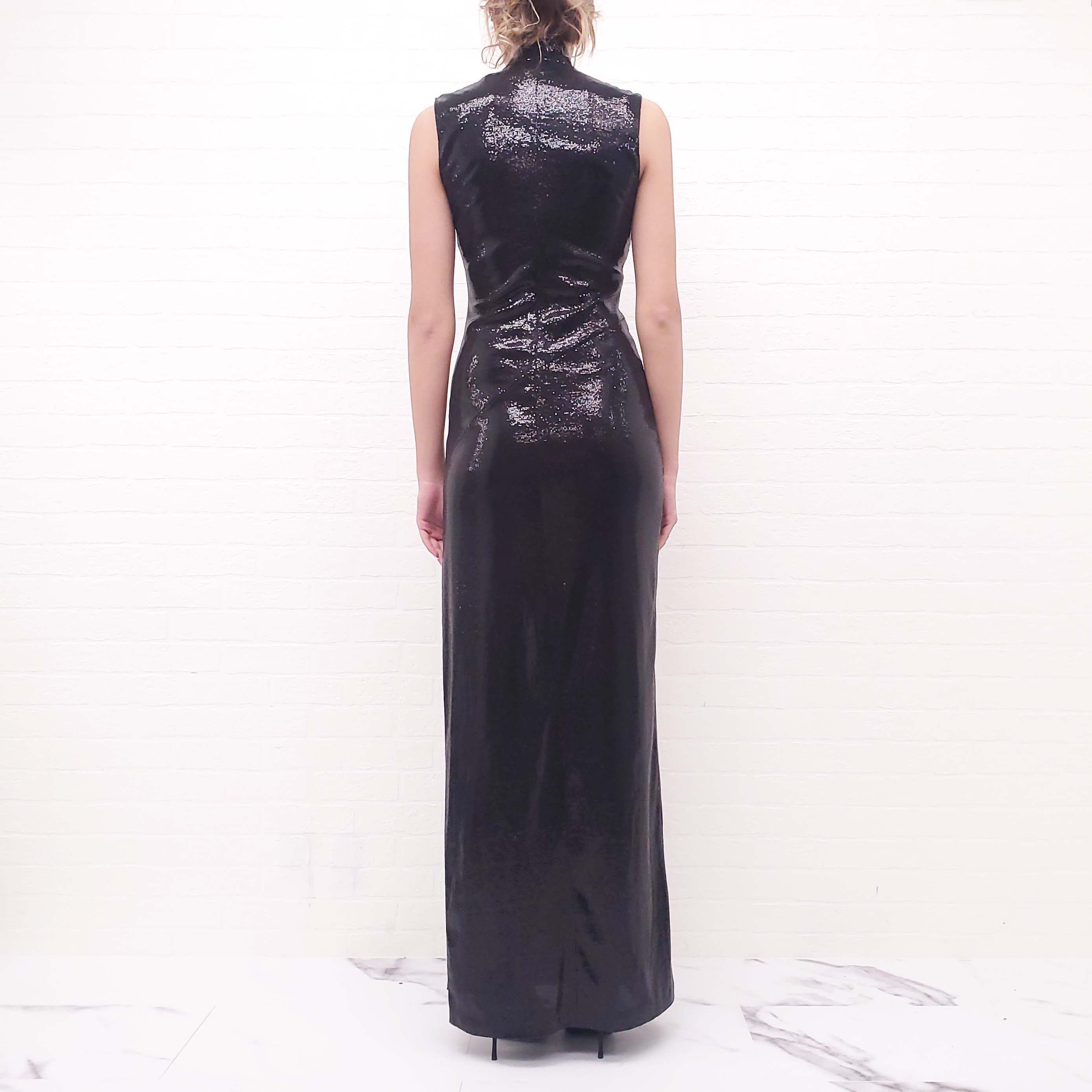 GALVAN LONDON BLACK SEQUIN GOWN - SIZE 6 – Rewind Couture