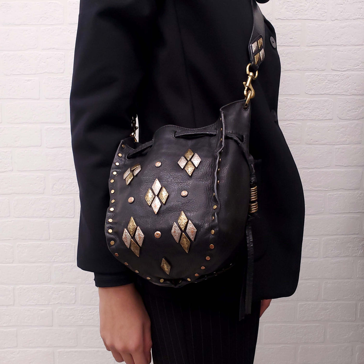 ISABEL MARANT BLACK STUDDED BUCKET BAG – Rewind Couture
