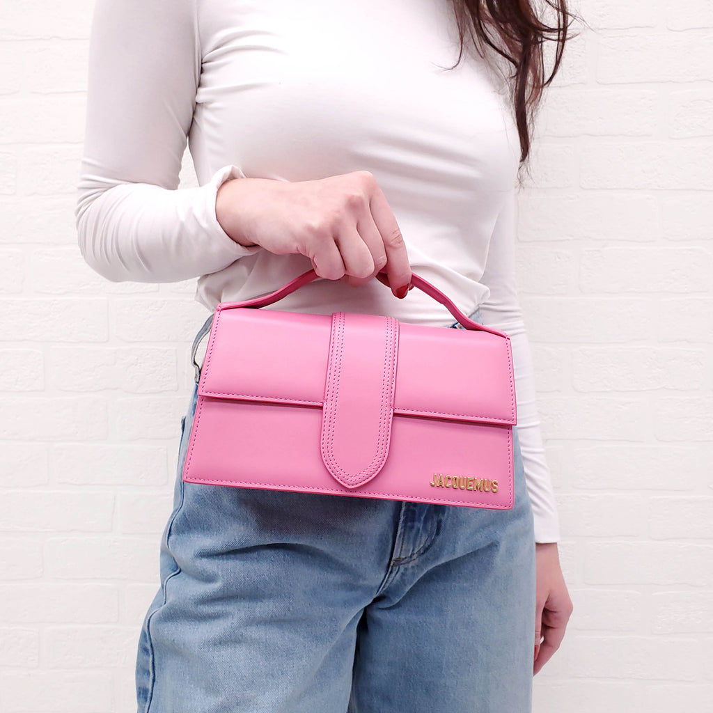 JACQUEMUS LE GRAND BAMBINO FLAP BAG IN PINK LEATHER – Rewind Couture