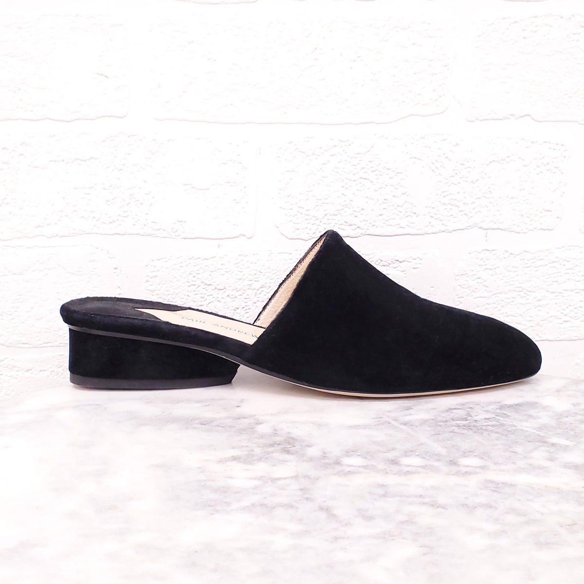 PAUL ANDREW BLACK SUEDE MULES - SIZE 38 – Rewind Couture