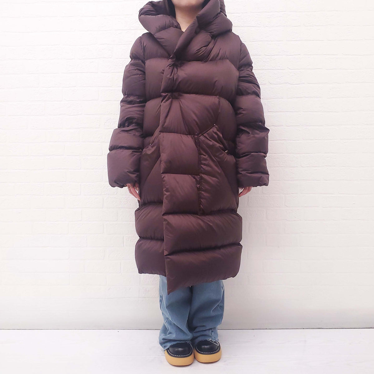 RICK OWENS BURGUNDY LONG PUFFER JACKET - SIZE 6 – Rewind Couture