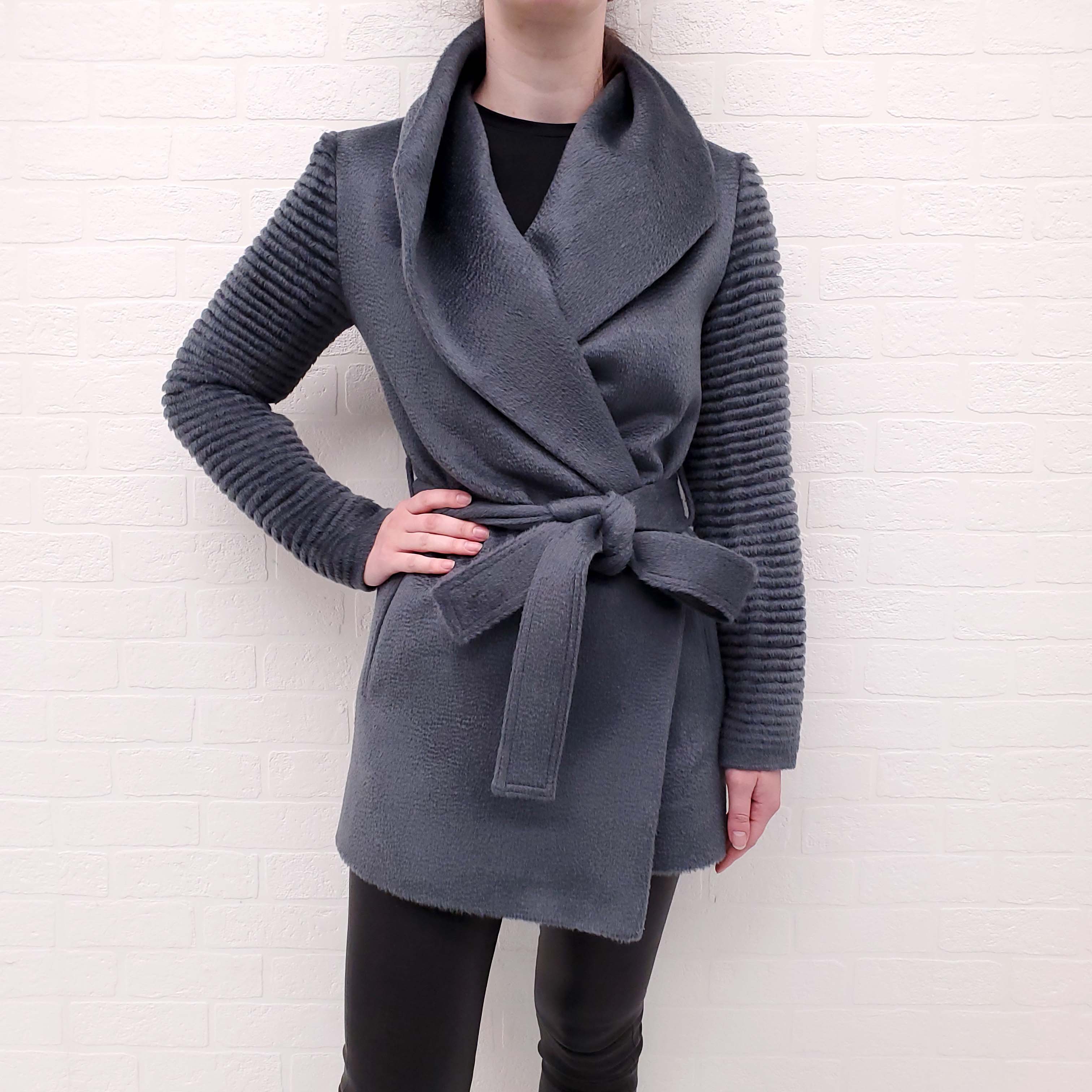 SENTALER GREY ALPACA RIBBED SLEEVE JACKET - SIZE XS – Rewind Couture