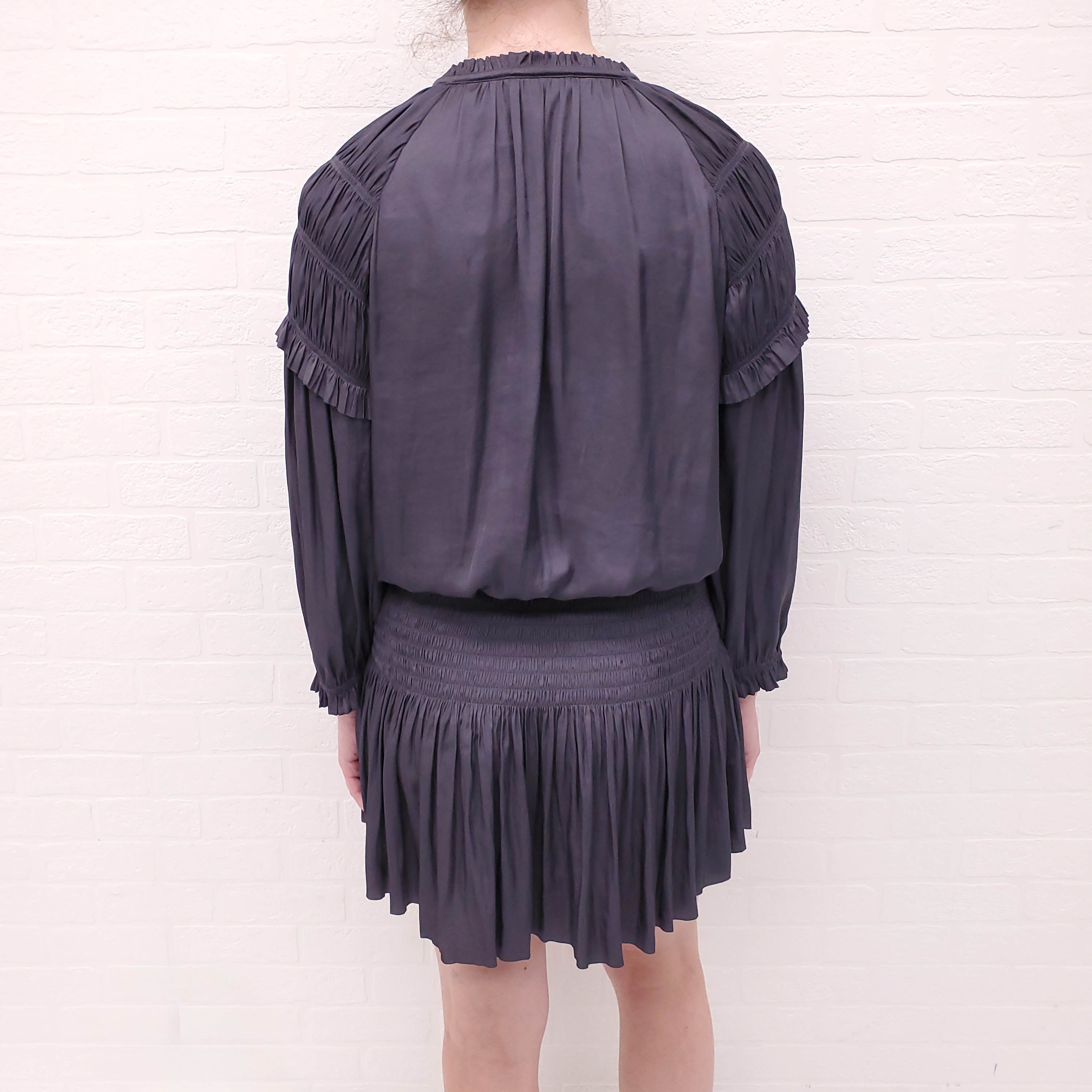 ULLA JOHNSON BLACK SILK DRESS WITH LACE - SIZE 2 – Rewind Couture